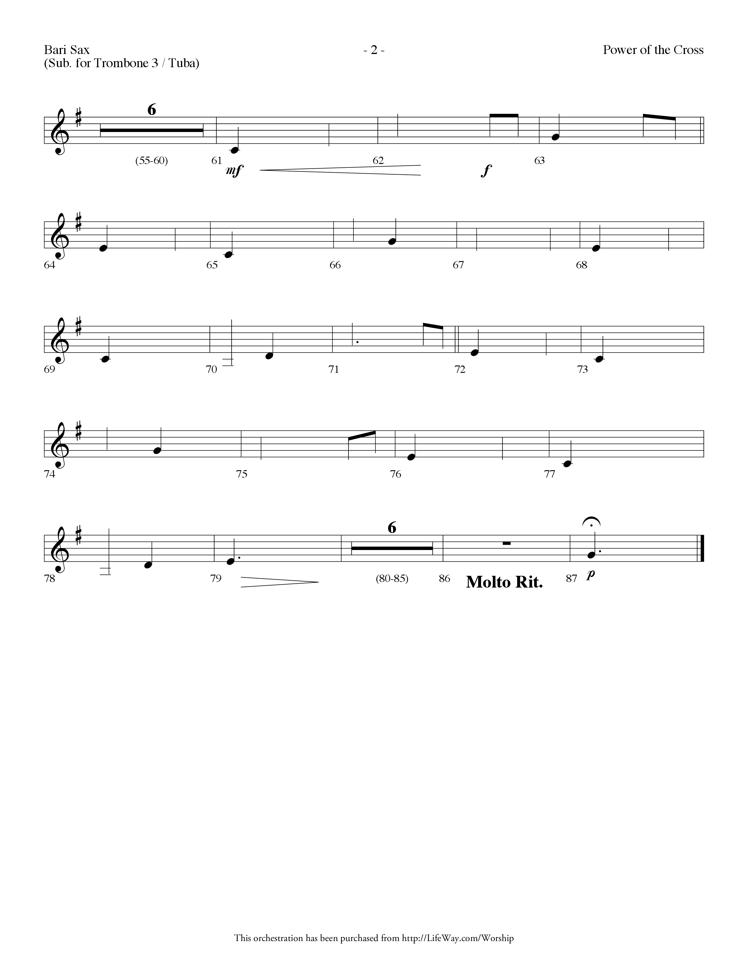 Power Of The Cross (Choral Anthem SATB) Bari Sax Sheet Music PDF (Lifeway Choral / Arr. Dennis ...