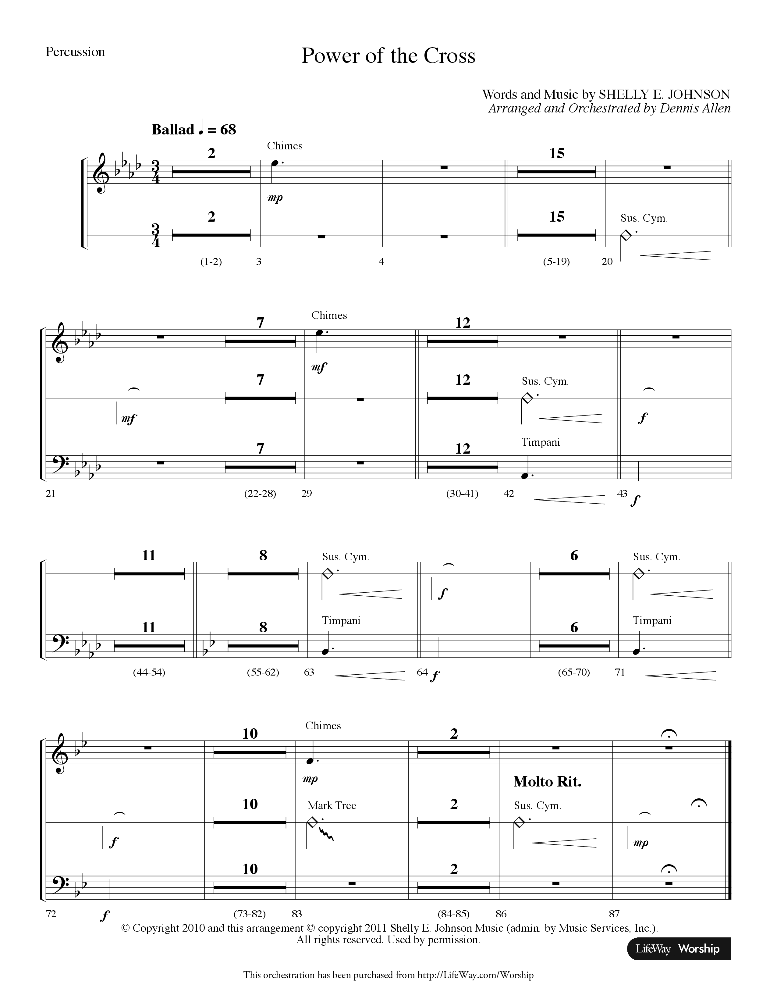 Power Of The Cross (Choral Anthem SATB) Percussion Sheet Music PDF (Lifeway Choral / Arr. Dennis ...