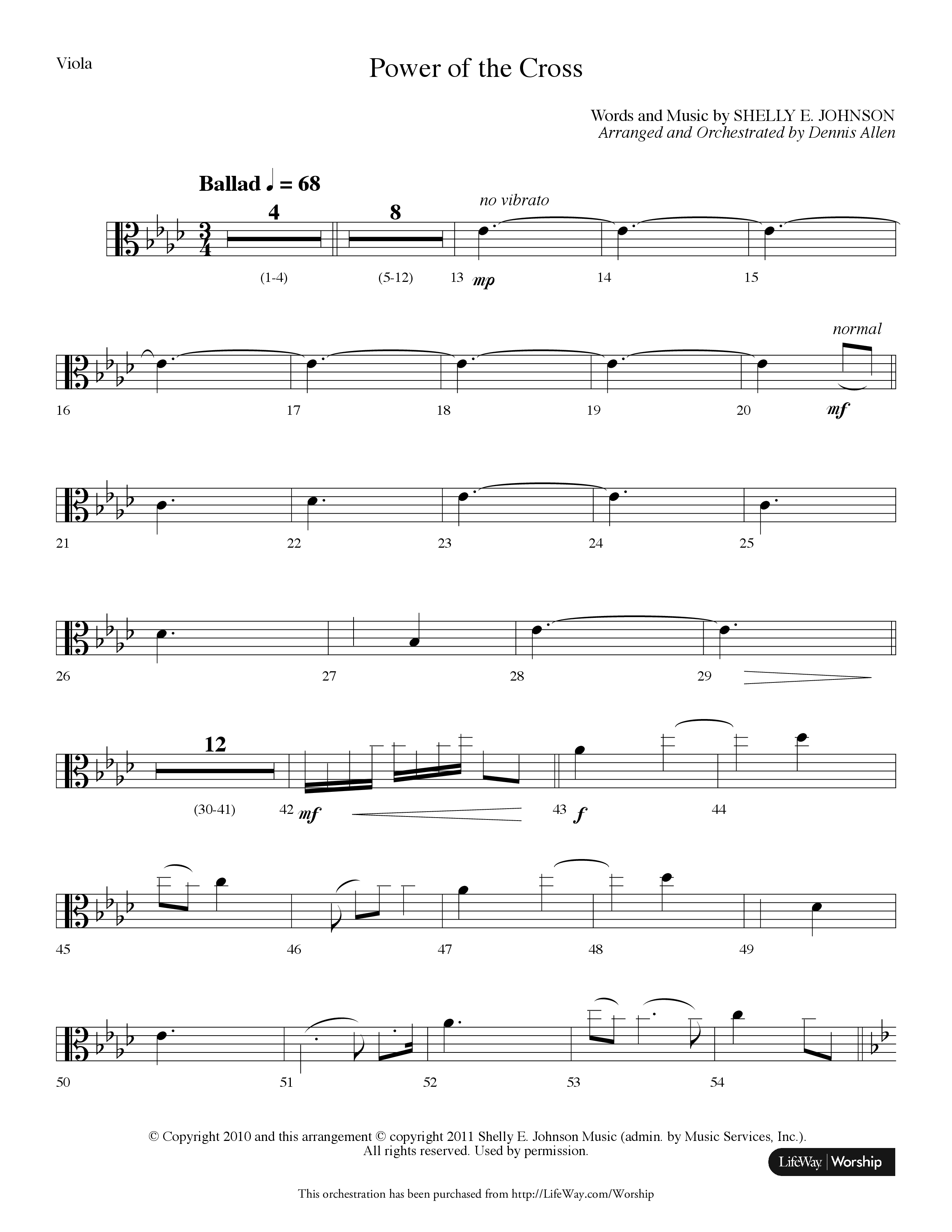 Power Of The Cross (Choral Anthem SATB) Viola Sheet Music PDF (Lifeway Choral / Arr. Dennis ...