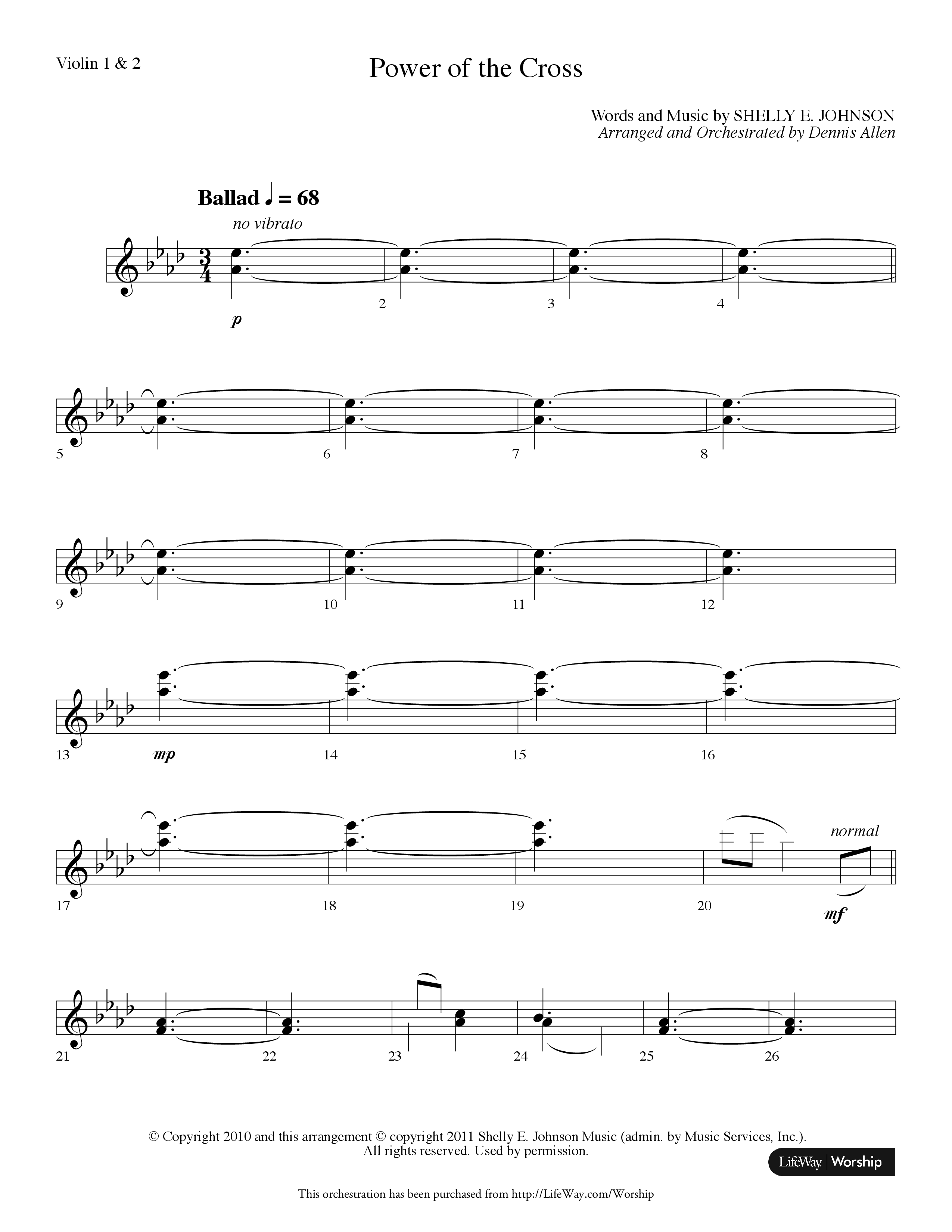 Power Of The Cross (Choral Anthem SATB) Violin Sheet Music PDF (Lifeway Choral / Arr. Dennis ...