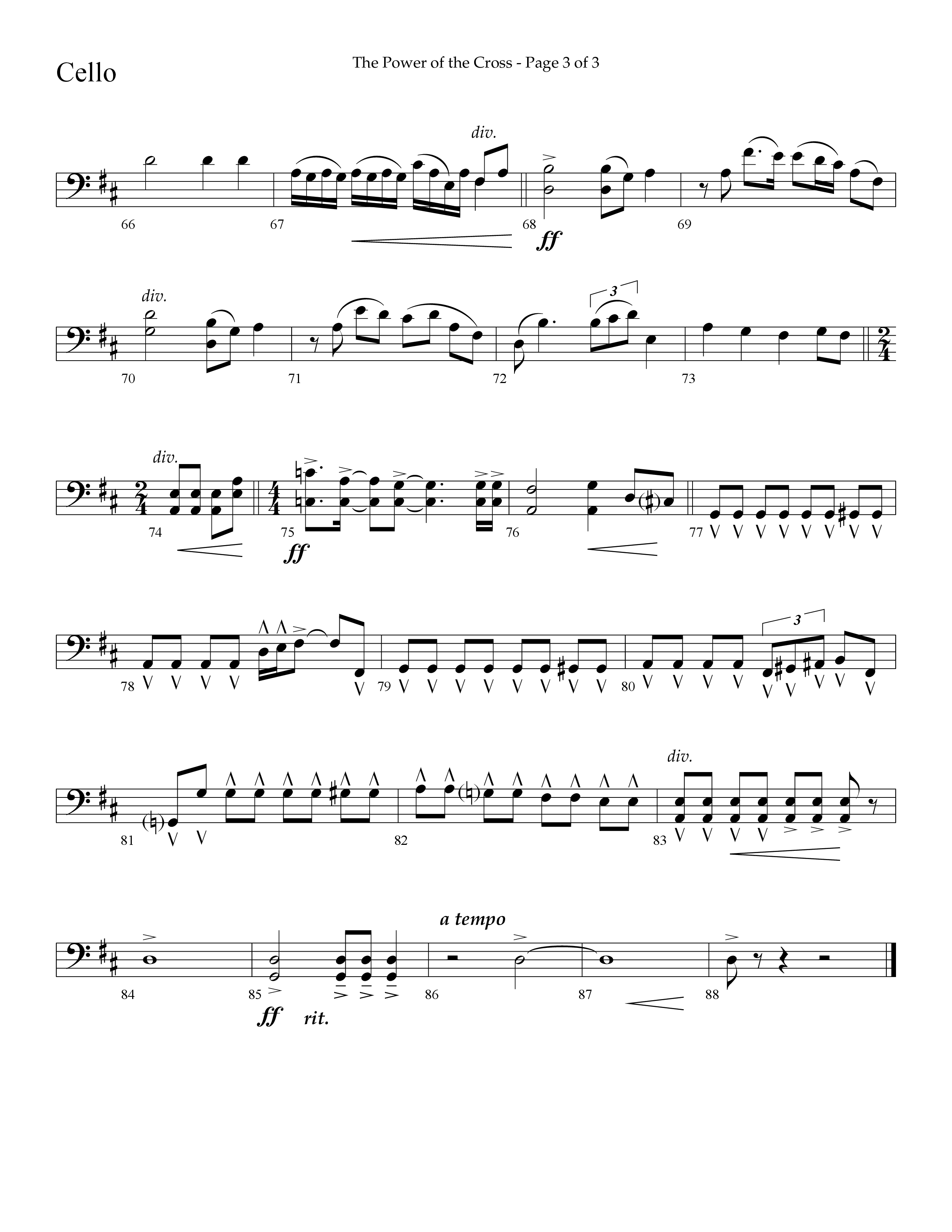 The Power Of The Cross (Choral Anthem SATB) Cello Sheet Music PDF (Lifeway Choral / Arr. David ...