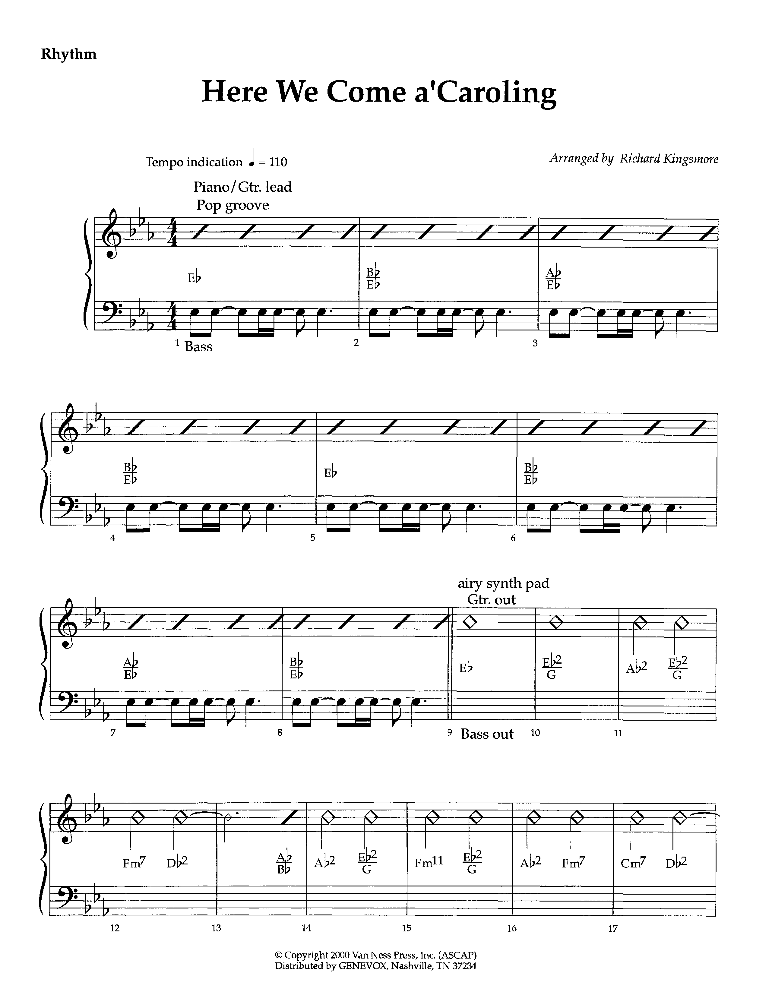 Here We Come A'Caroling (Instrumental) Sheet Music PDF (Lifeway Worship ...