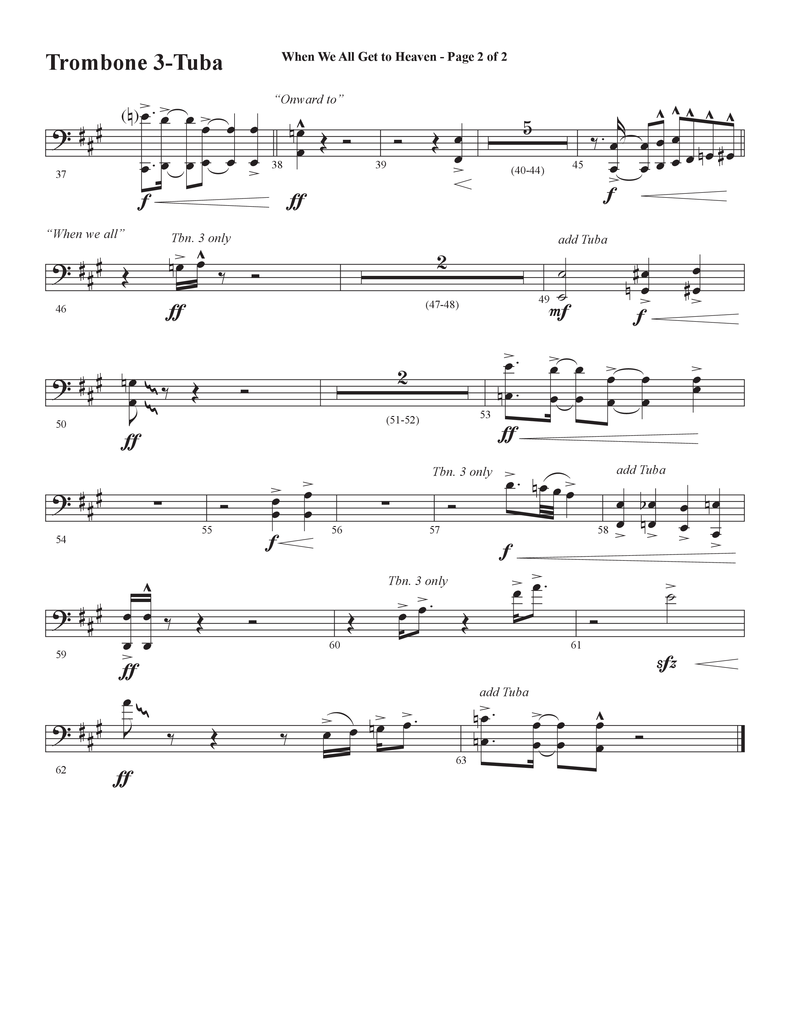 When We All Get To Heaven (Choral Anthem SATB) Trombone/Tuba Sheet Music PDF (Word Music Choral ...