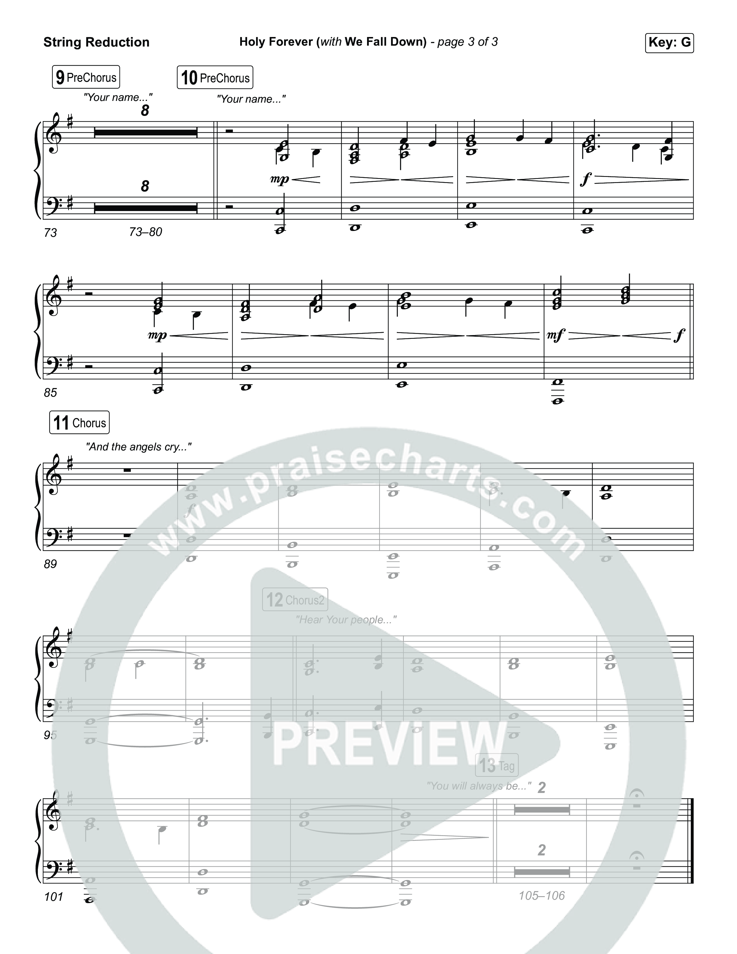 Holy Forever / We Fall Down (Choral/SATB) String Reduction Sheet Music ...