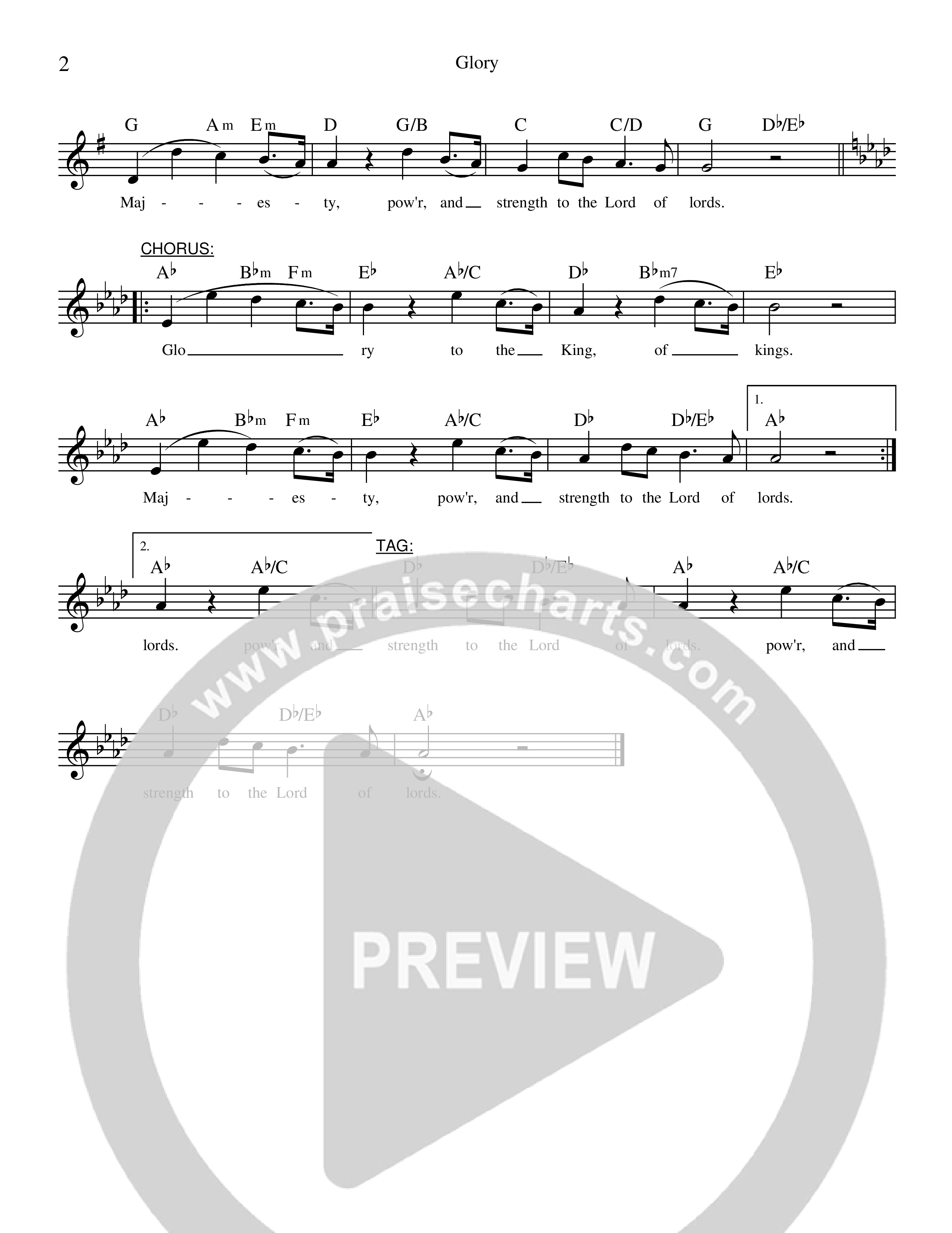Glory Sheet Music PDF (Hillsong Worship) - PraiseCharts