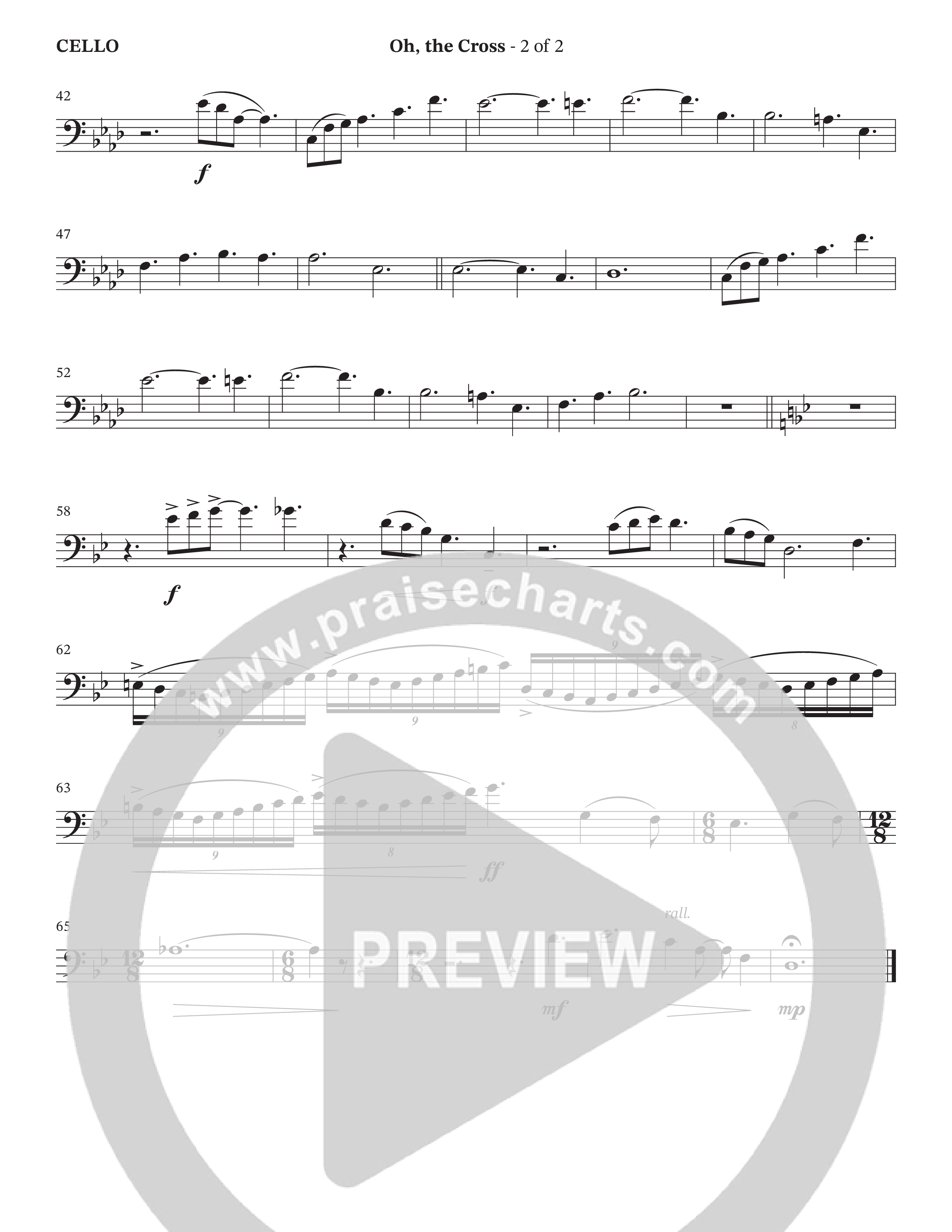 Oh The Cross (Choral Anthem SATB) Cello Sheet Music PDF (The Brooklyn Tabernacle Choir / Arr ...