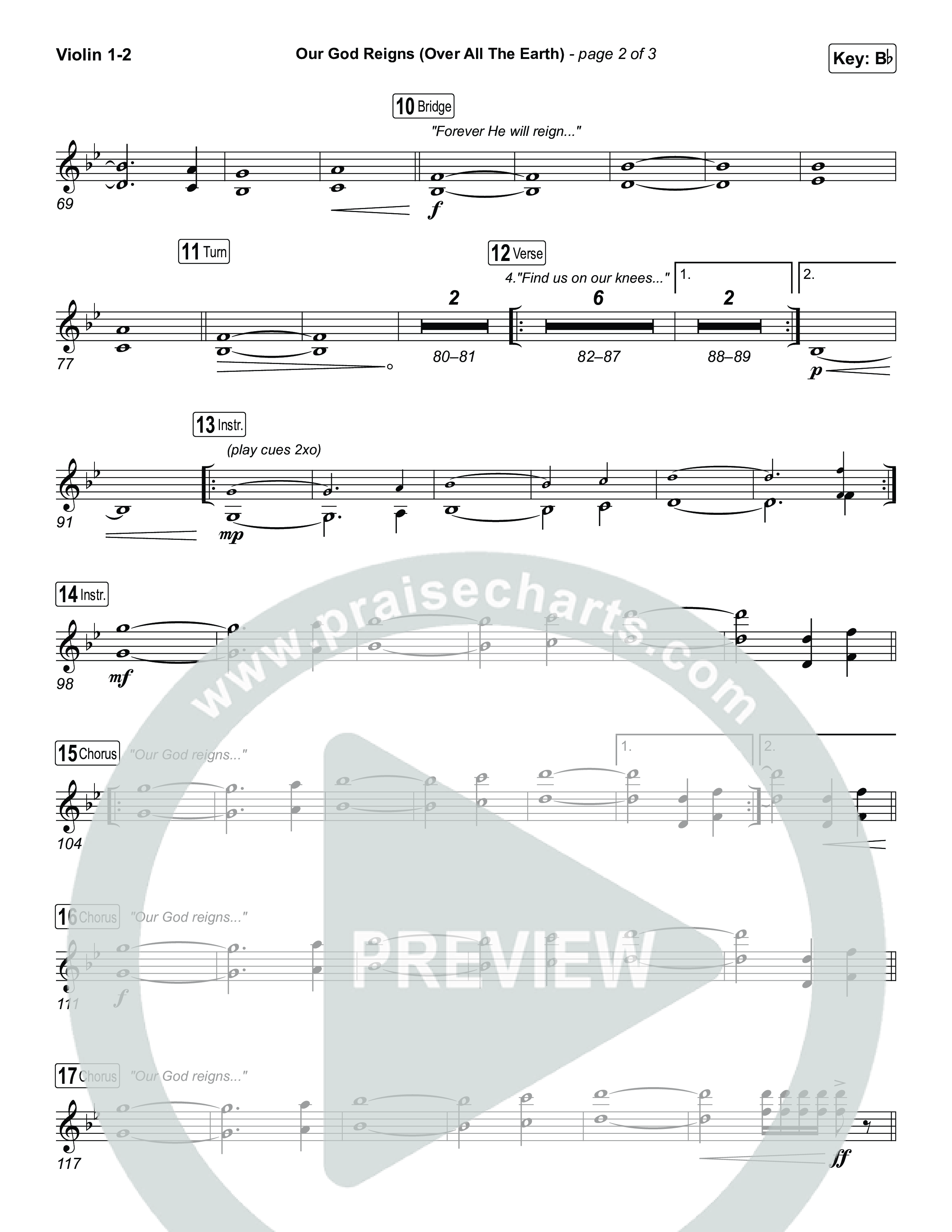Our God Reigns (Over All The Earth) (Live) Violin Sheet Music PDF ...