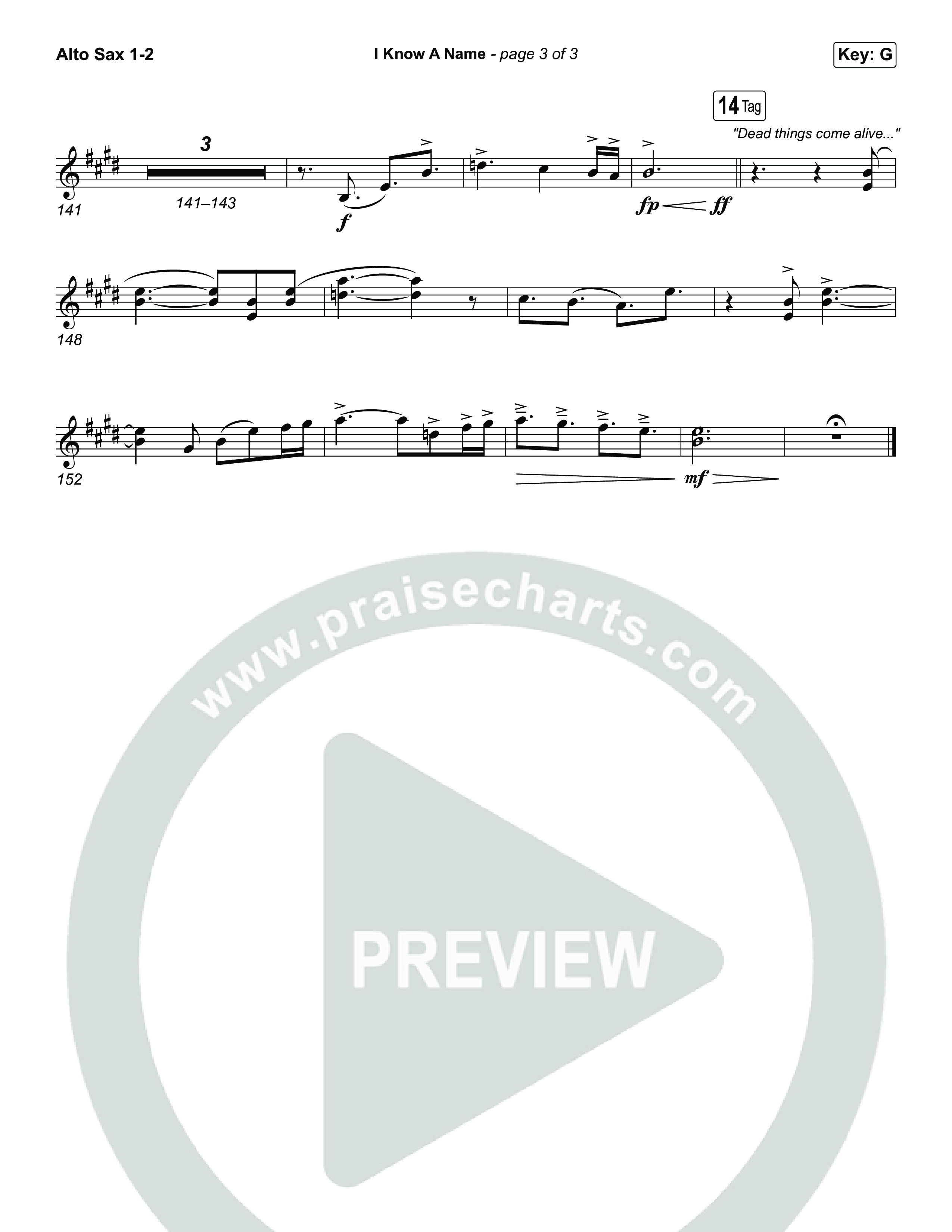 I Know A Name (Unison/2-Part) Alto Sax Sheet Music PDF (Brandon Lake / CeCe Winans / Arr. Luke ...