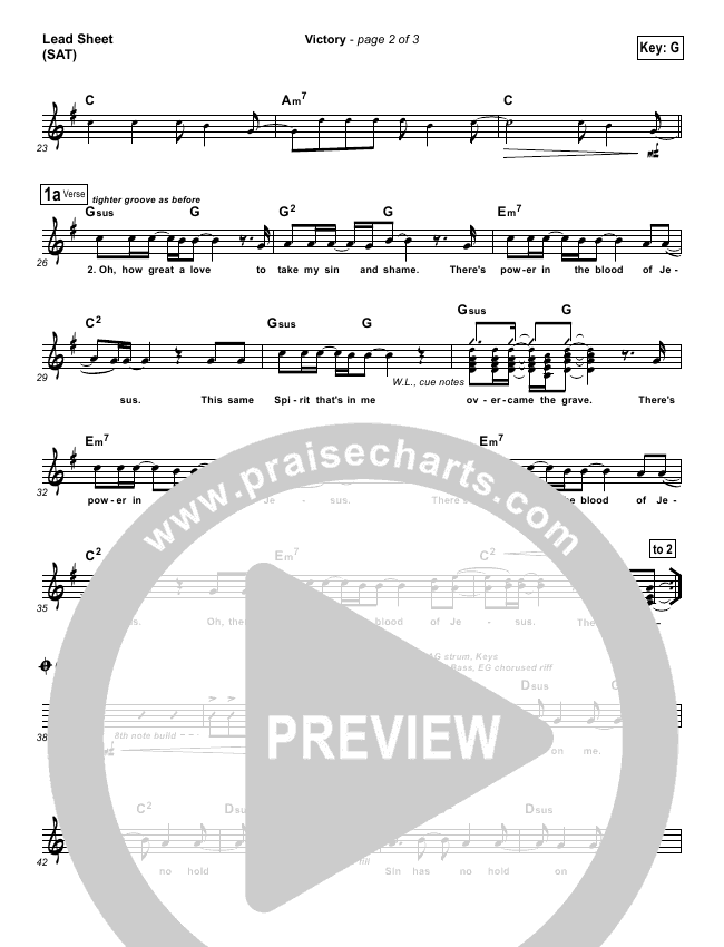 Victory Sheet Music (Gateway Worship) - PraiseCharts