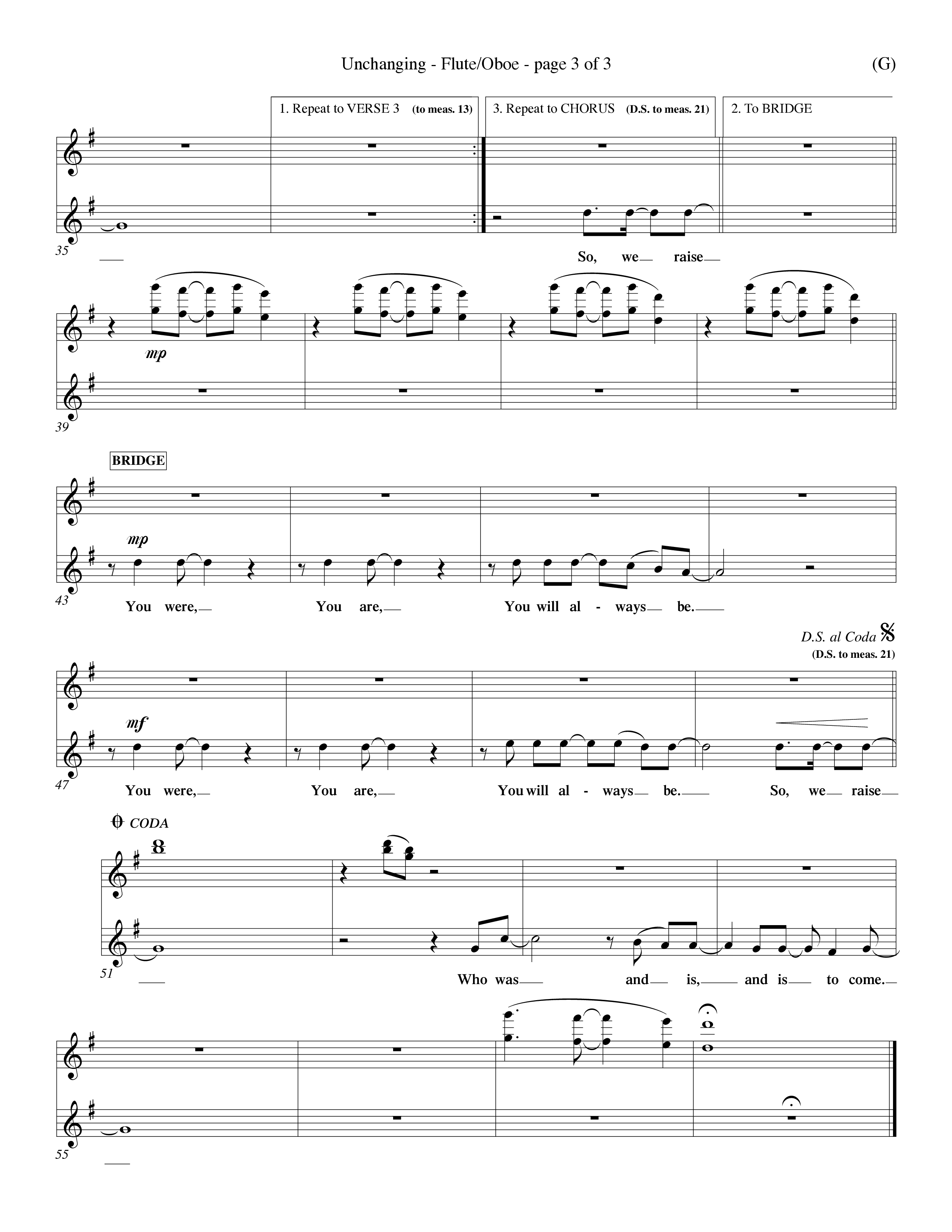 Unchanging (Choral Anthem SATB) Flute/Oboe Sheet Music PDF (Word Music ...