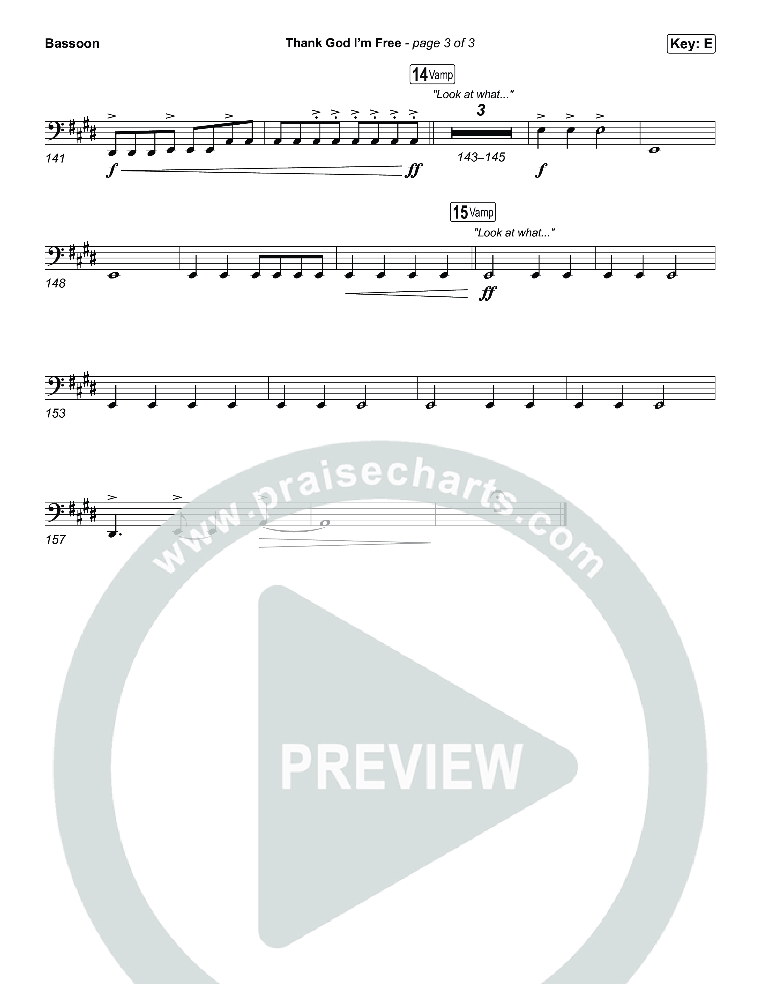 Thank God I'm Free Bassoon Sheet Music PDF (ELEVATION RHYTHM / Lizzie ...