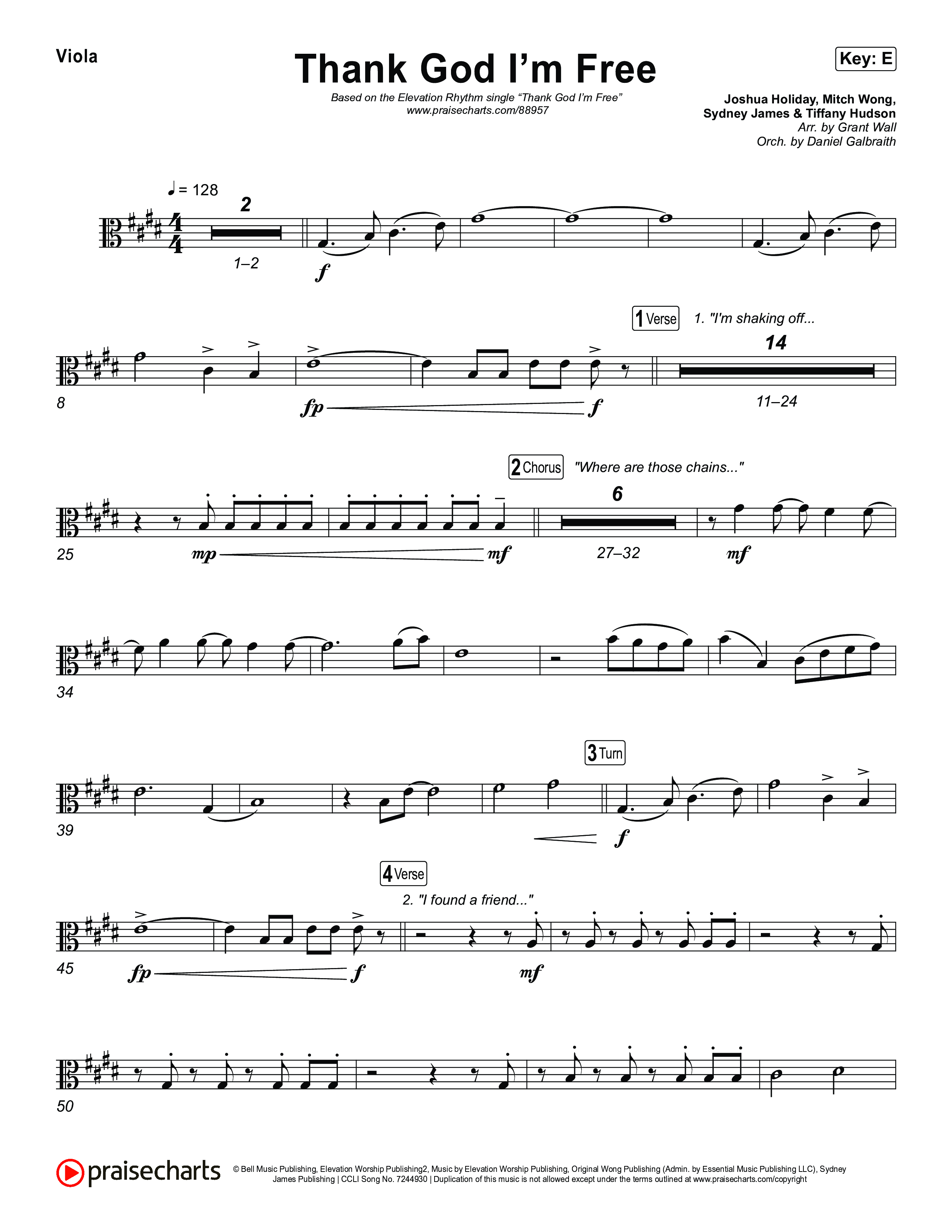 Thank God I'm Free Viola Sheet Music PDF (ELEVATION RHYTHM / Lizzie ...
