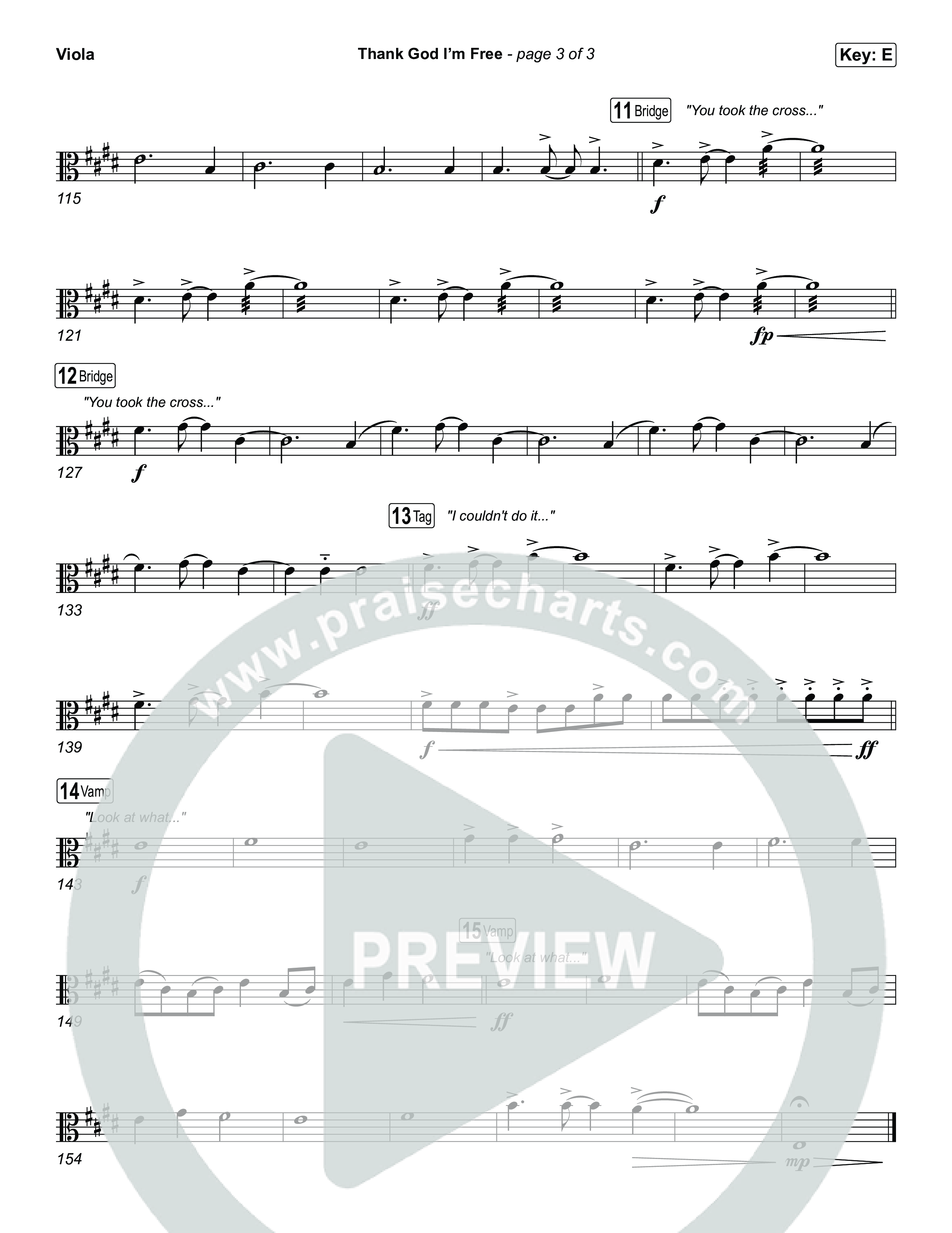 Thank God I'm Free Viola Sheet Music PDF (ELEVATION RHYTHM / Lizzie ...