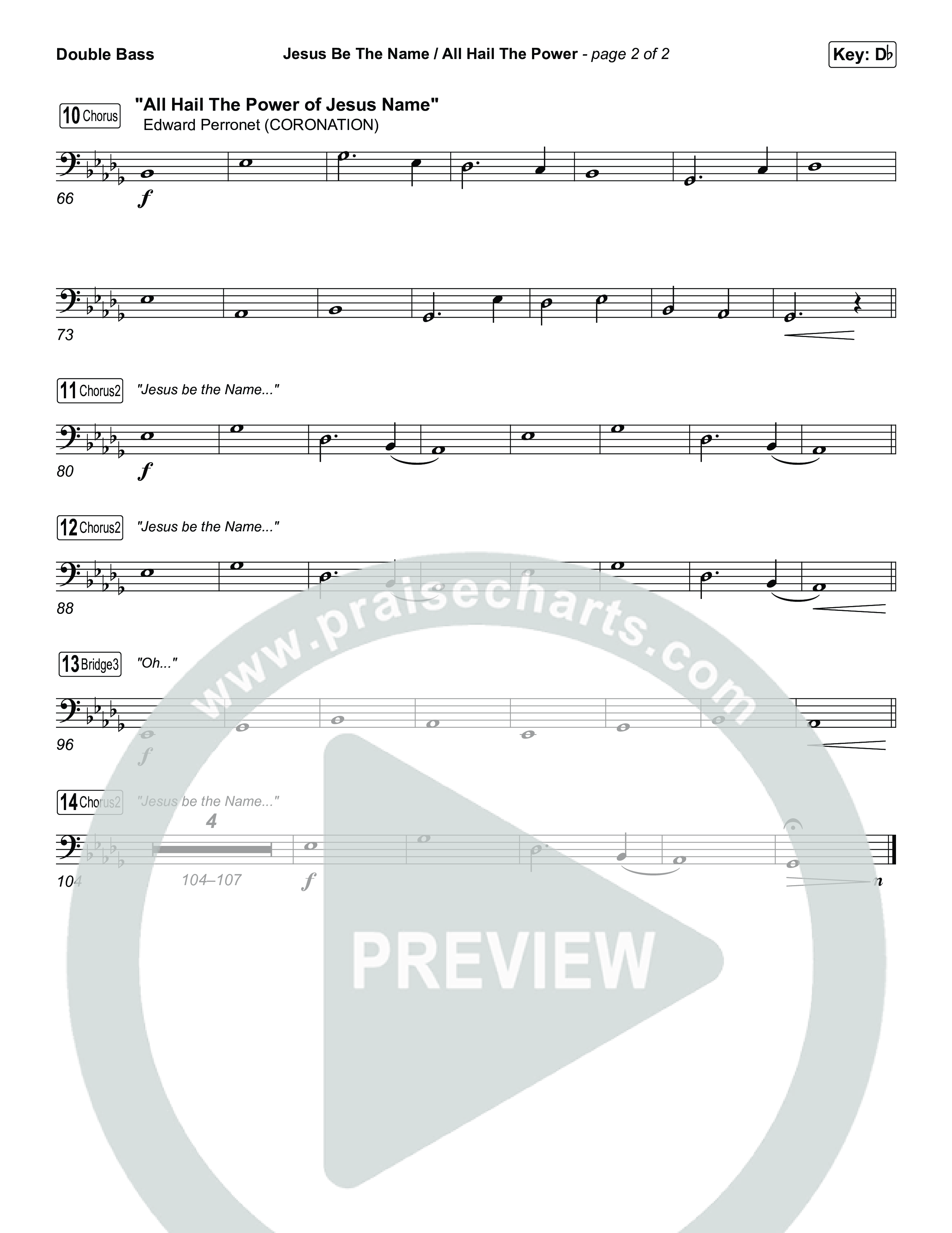 Jesus Be The Name / All Hail The Power (Choral/SATB) String Bass Sheet ...