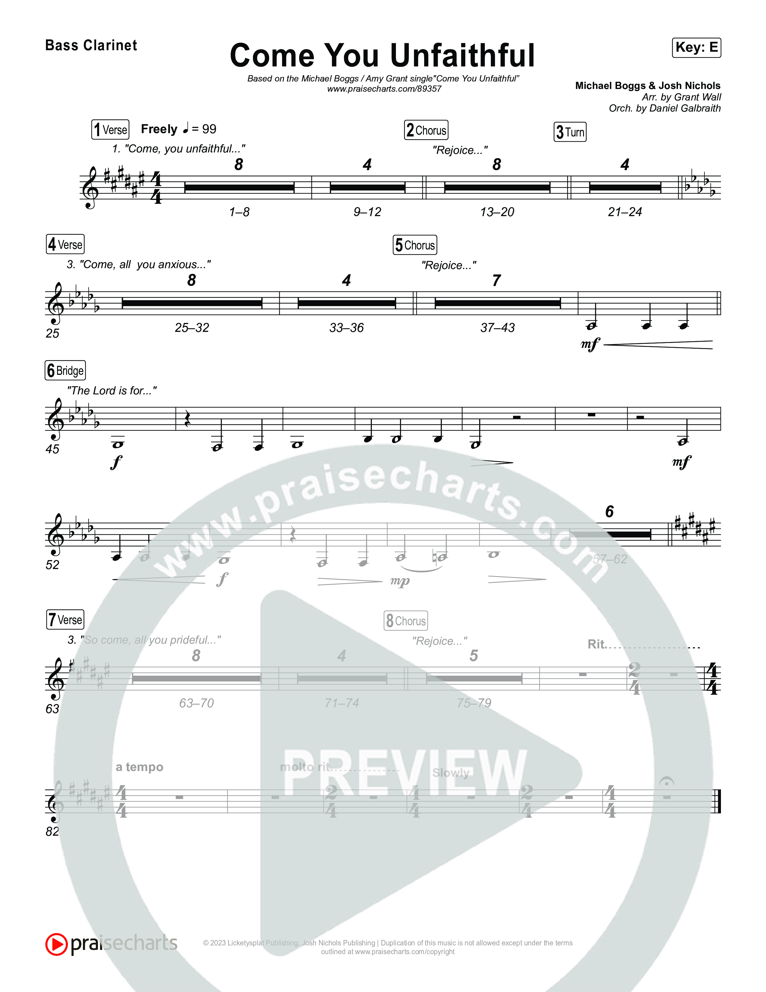 Come You Unfaithful Clarinet Sheet Music PDF (Michael Boggs / Amy Grant ...