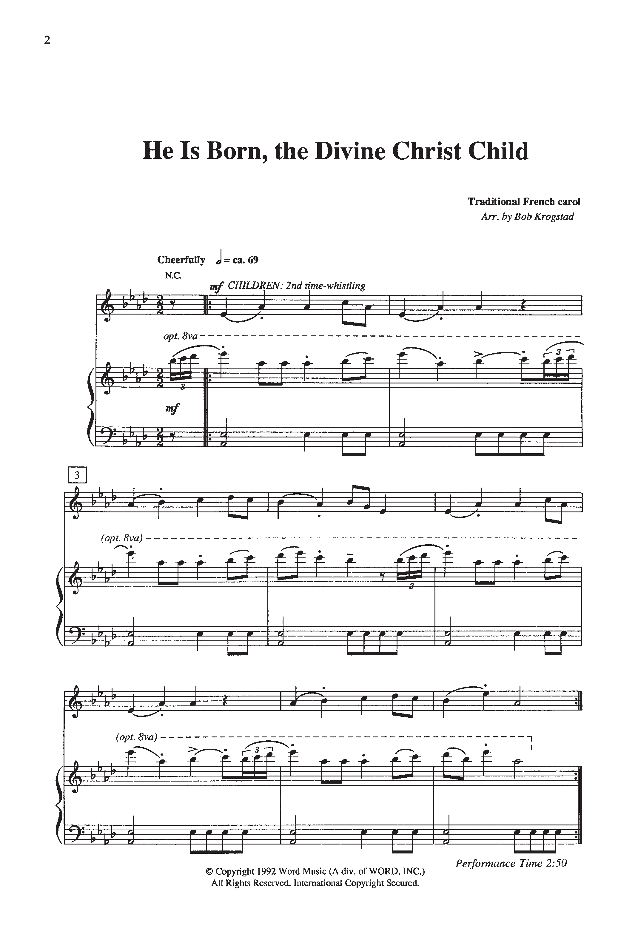 He Is Born The Divine Christ Child (Choral Anthem SATB) Sheet Music PDF ...