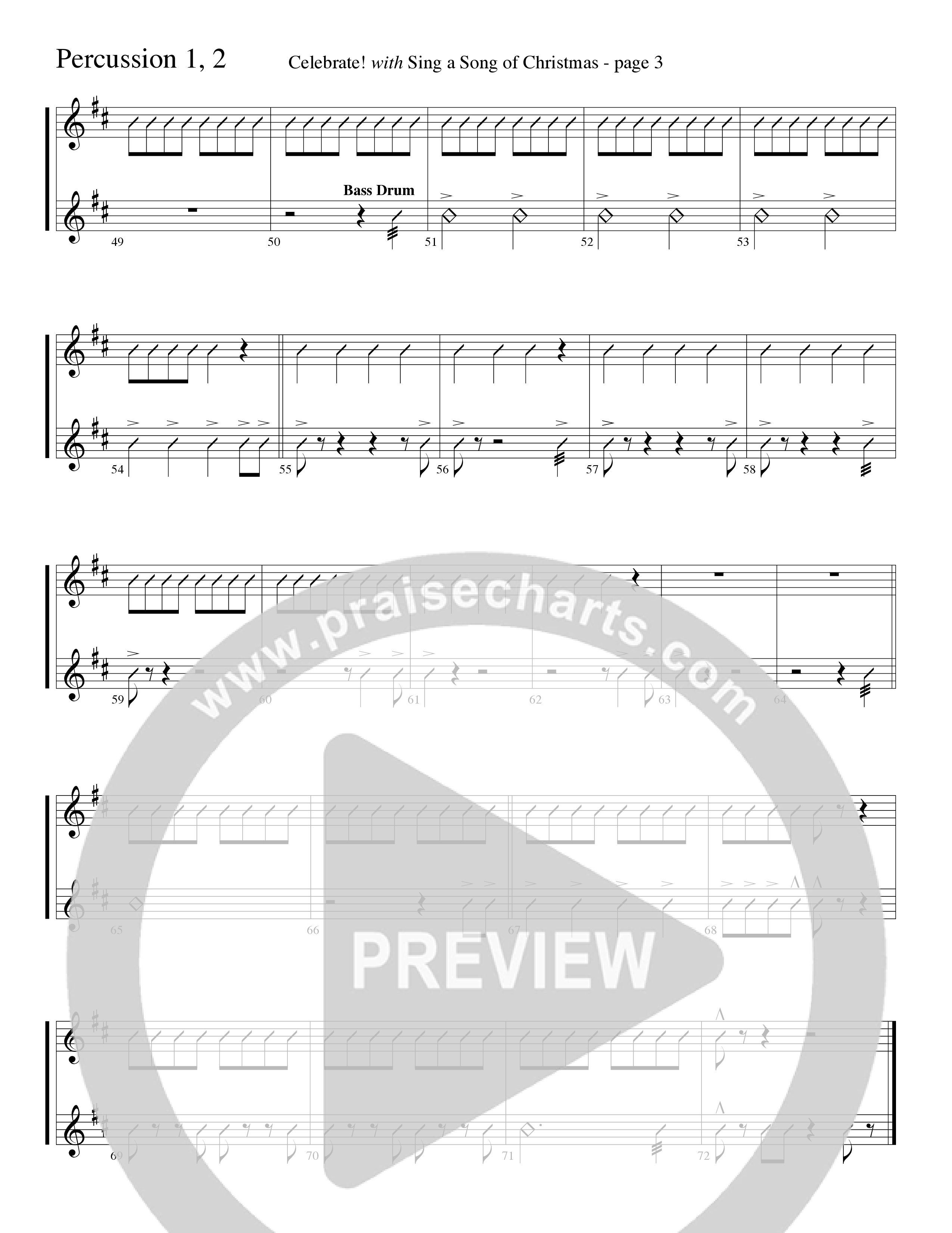 Celebrate (with Sing A Song Of Christmas) Percussion Sheet Music PDF (Word Music Choral / Arr ...
