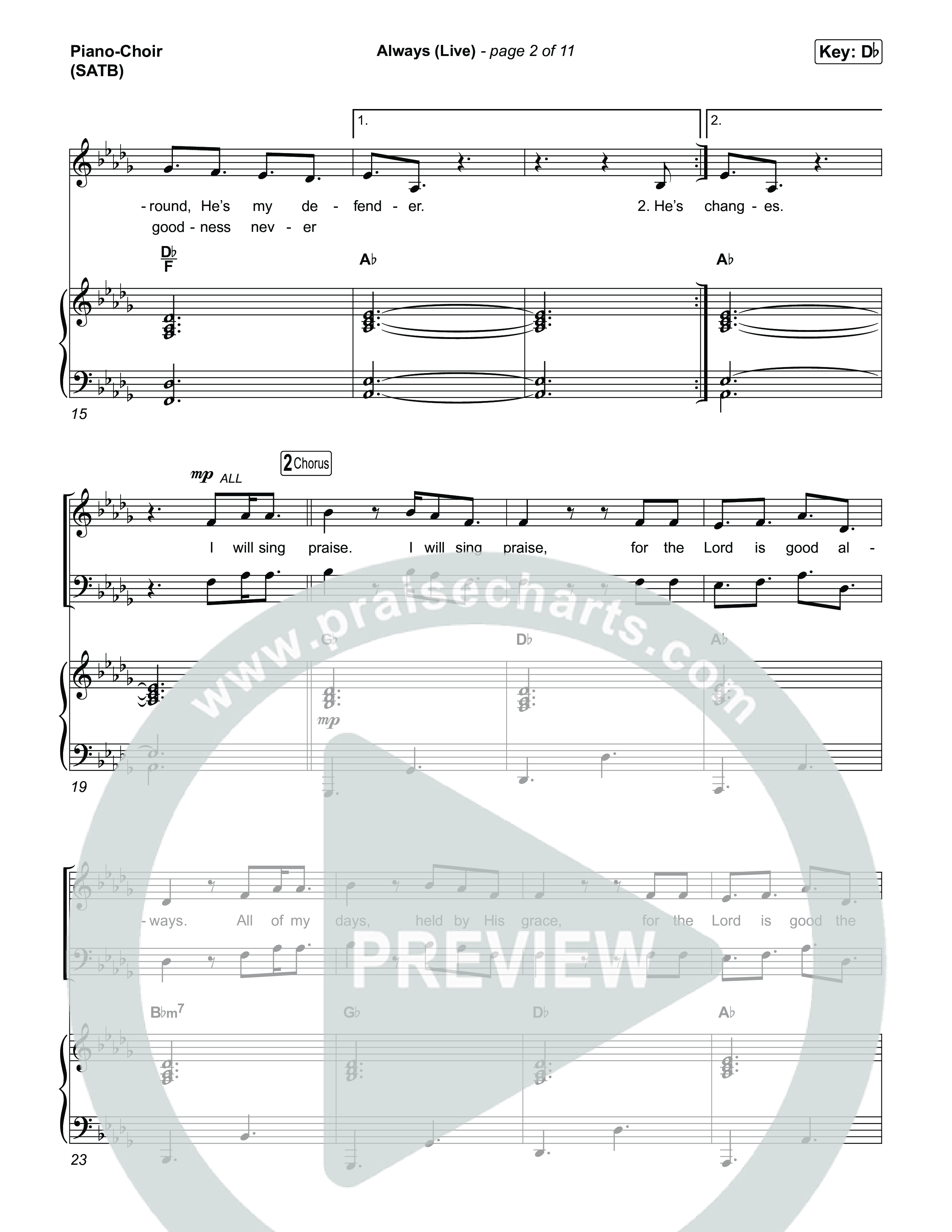 Always (Live) Sheet Music PDF (Gateway Worship) - PraiseCharts