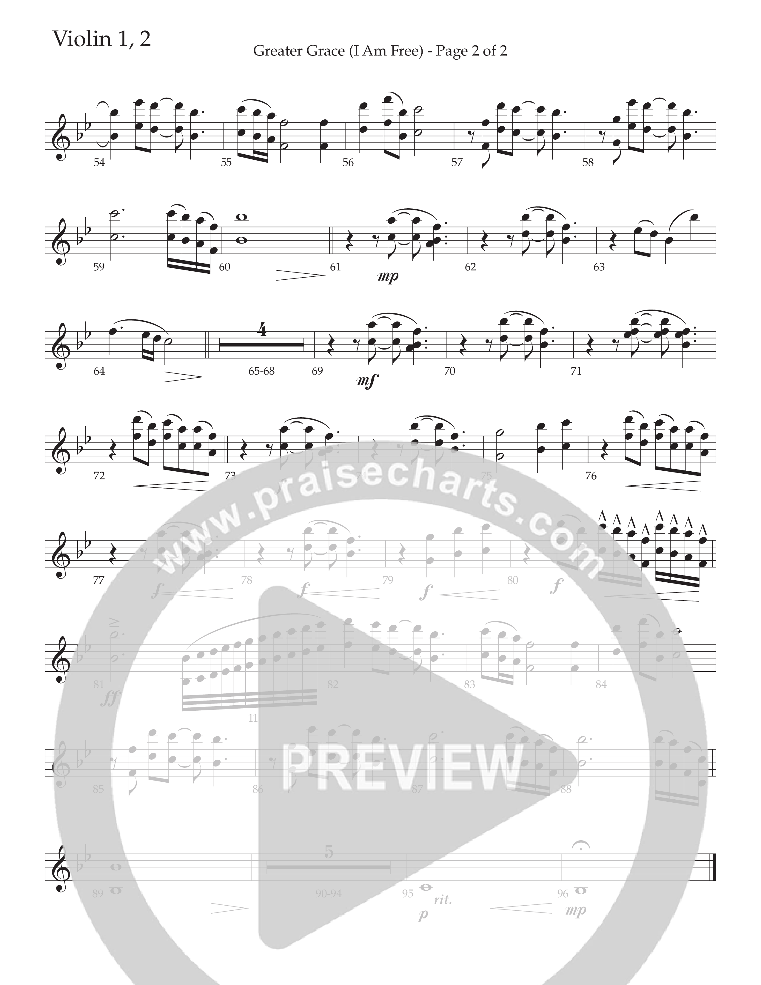 Greater Grace (I'm Free) (Choral Anthem SATB) Violin Sheet Music PDF ...