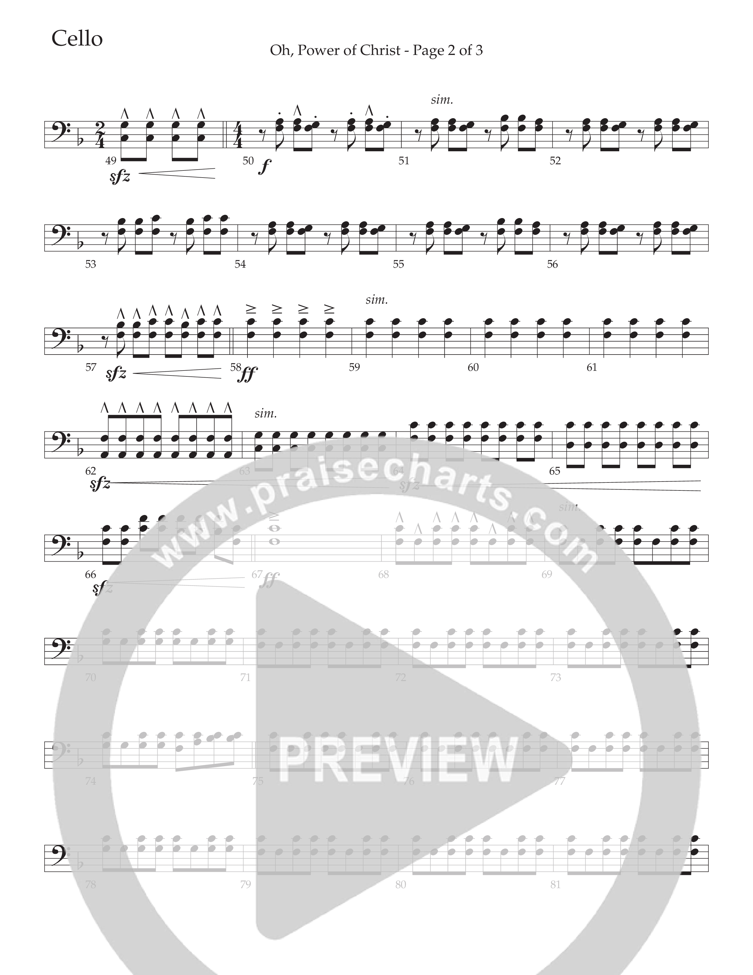 Oh Power Of Christ (Choral Anthem SATB) Cello Sheet Music PDF (Daywind ...