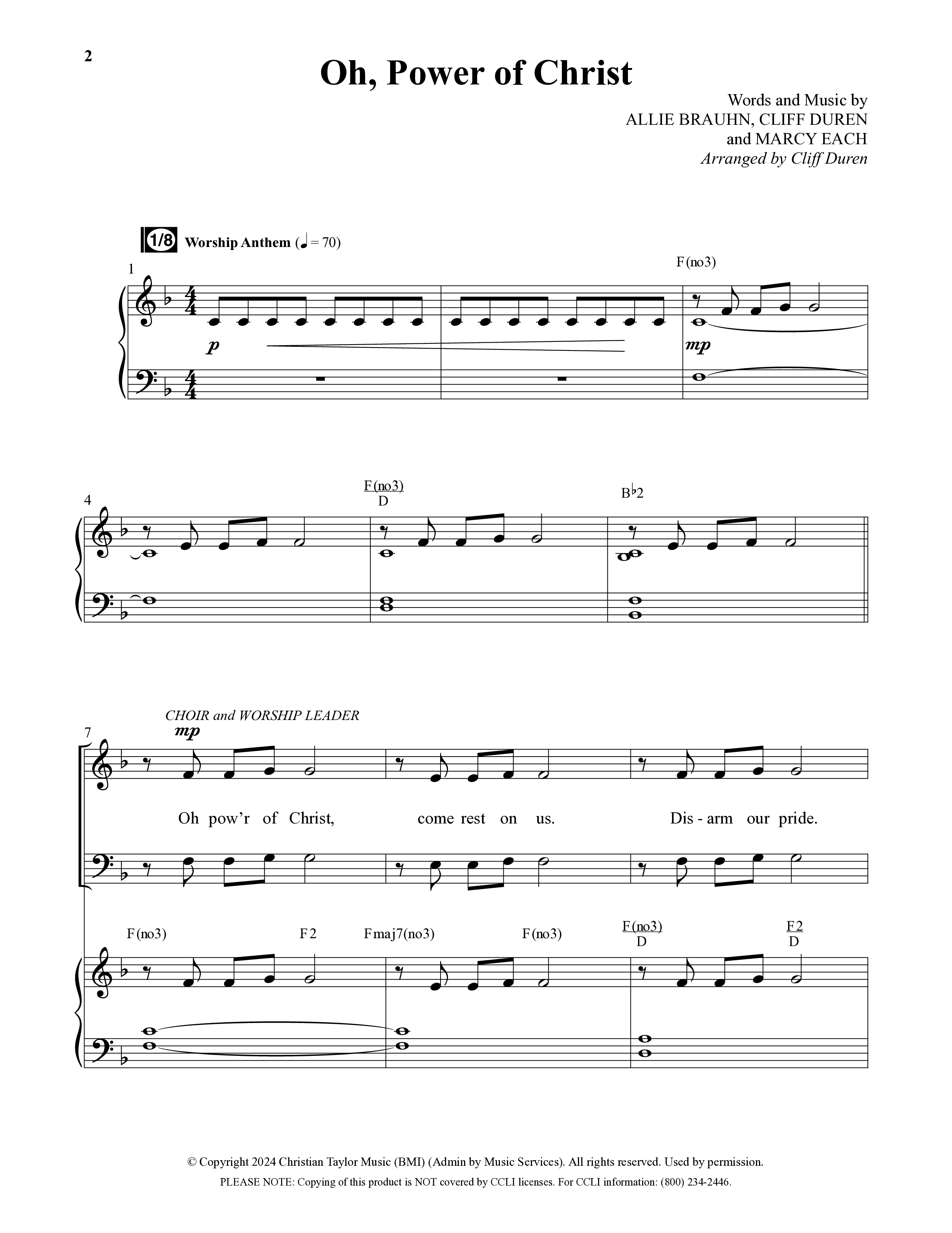 Oh Power Of Christ (Choral Anthem SATB) Sheet Music PDF (Daywind ...