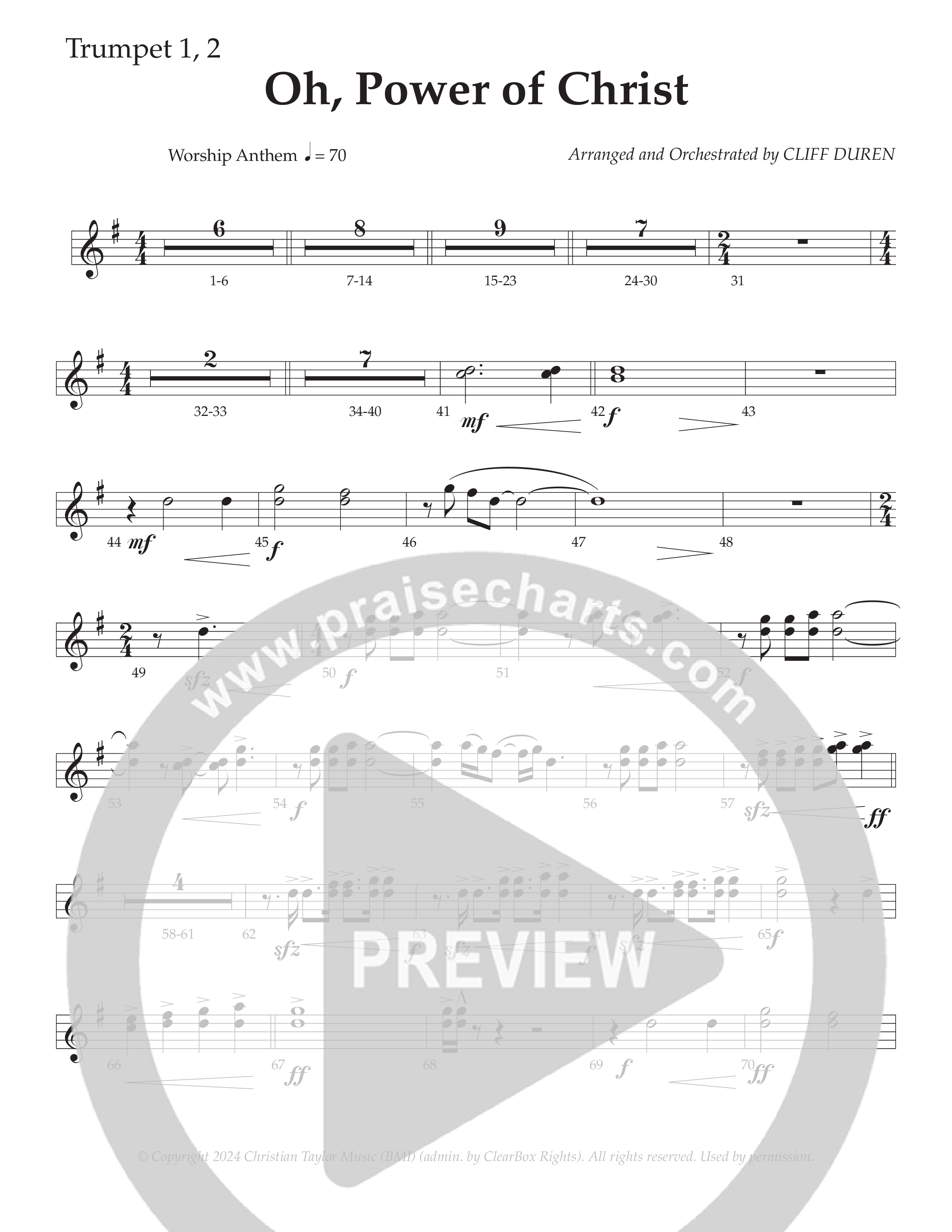 Oh Power Of Christ (Choral Anthem SATB) Trumpet Sheet Music PDF ...