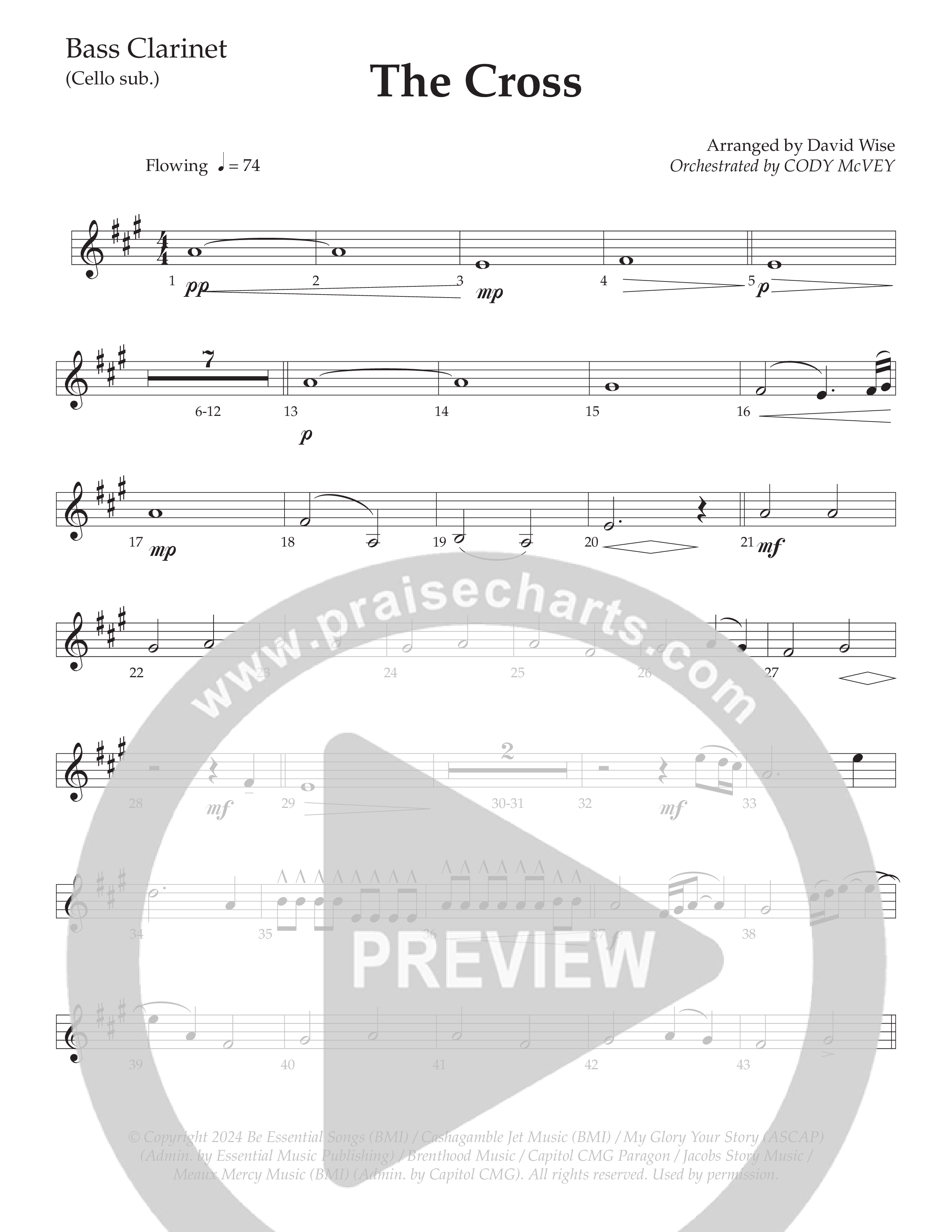 The Cross (Choral Anthem SATB) Bass ClarinetSheet Music PDF (Daywind ...