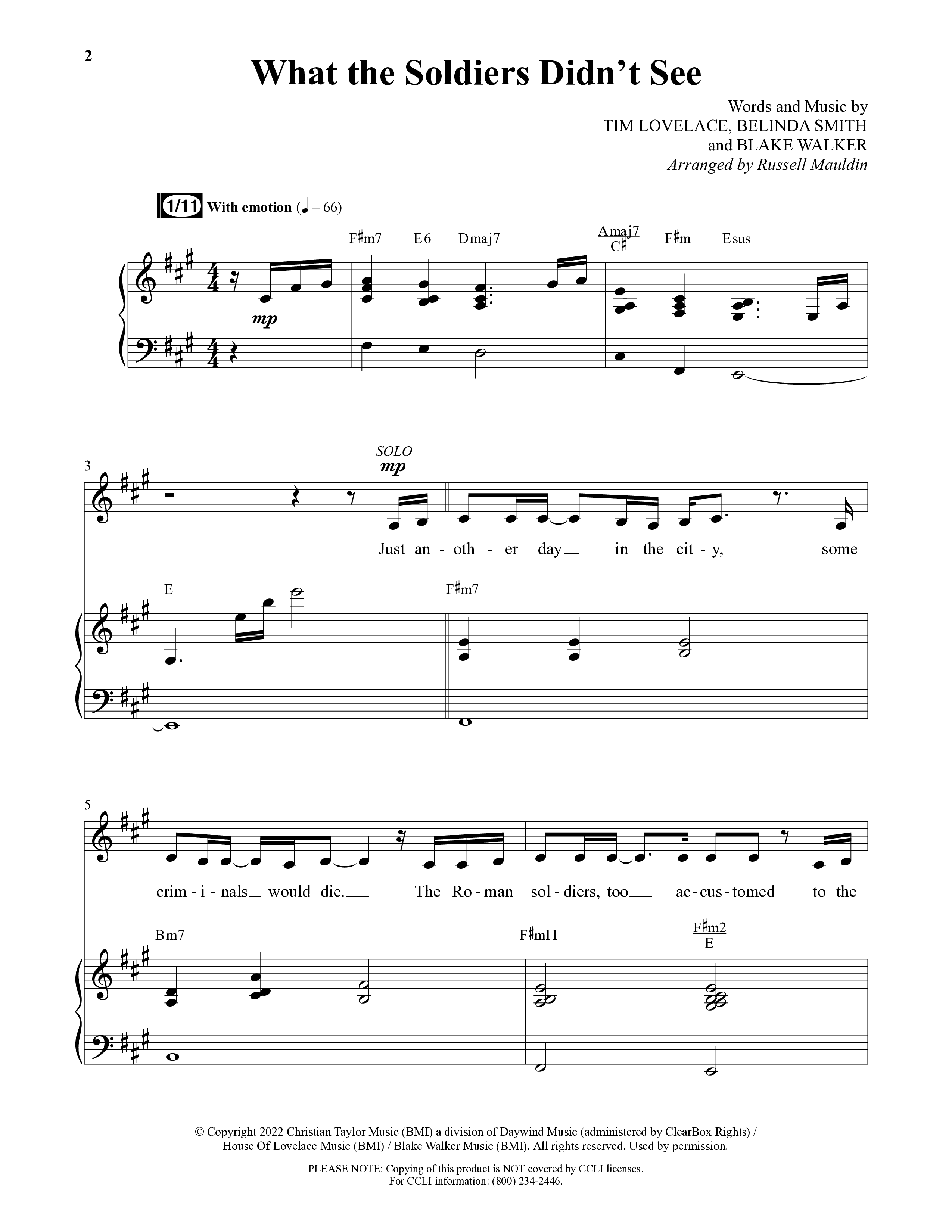 What The Soldiers Didn't See (Choral Anthem SATB) Sheet Music PDF ...