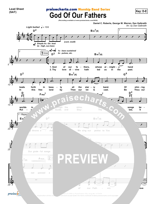 God Of Our Fathers Sheet Music (PraiseCharts Band) - PraiseCharts