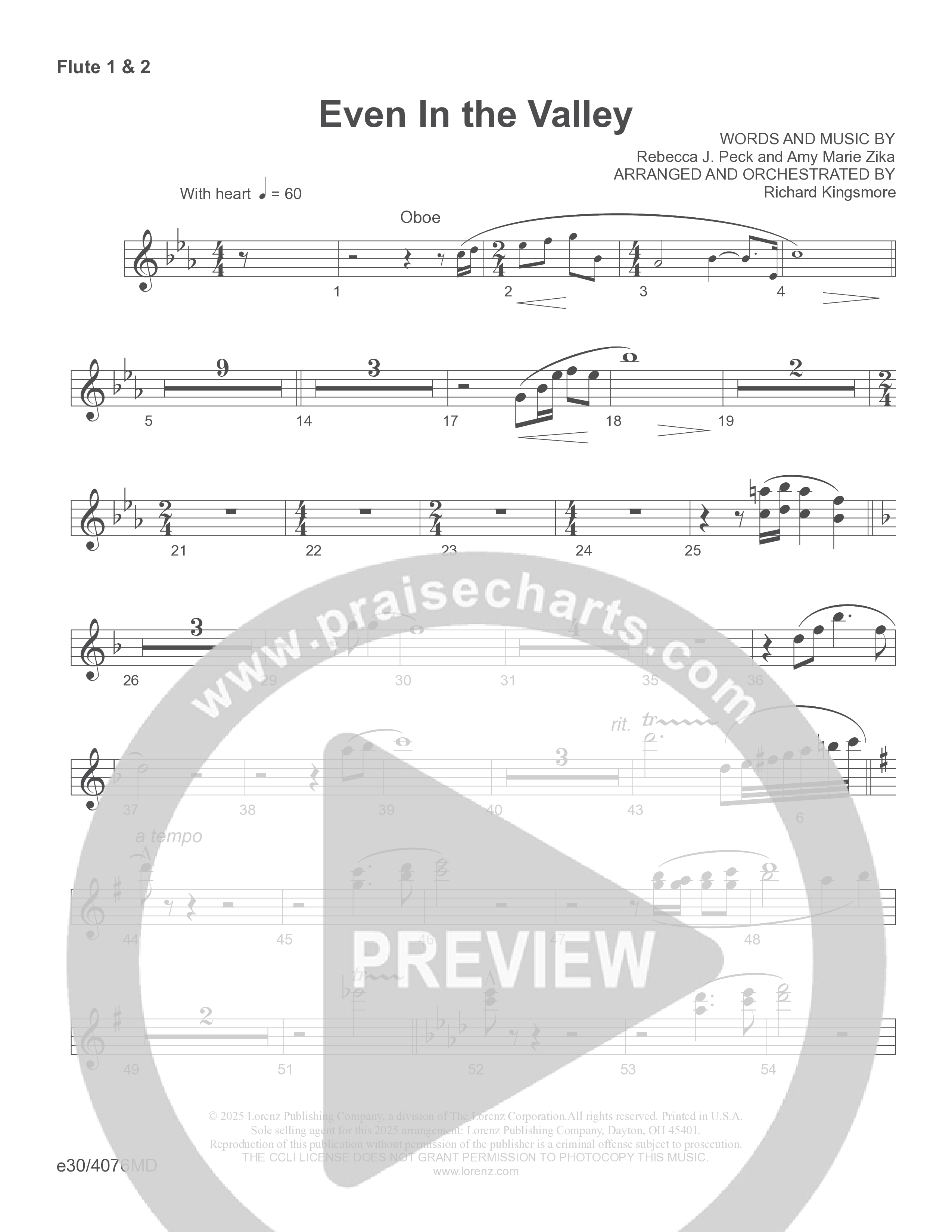 Even In The Valley (Choral Anthem SATB) Flute Sheet Music PDF (Word ...