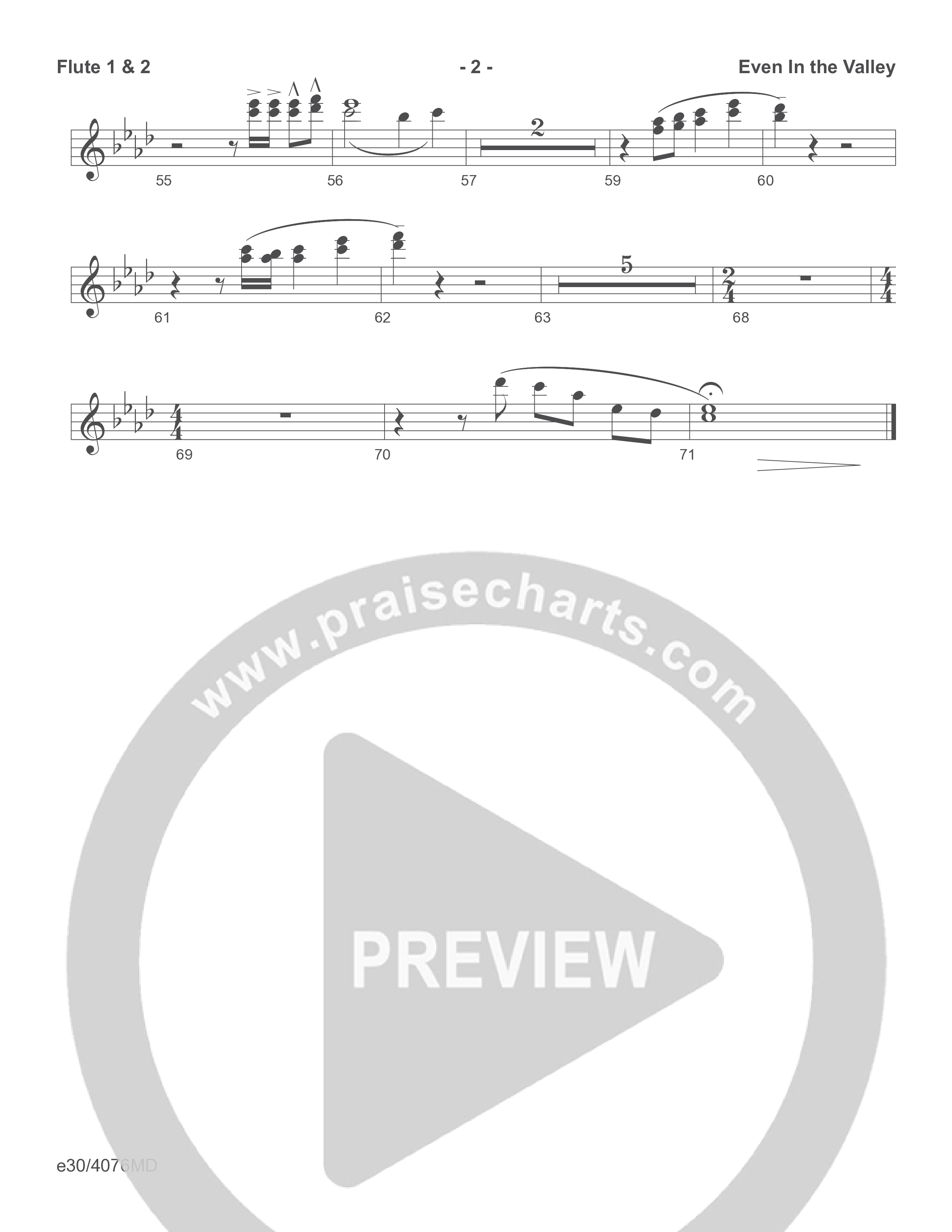 Even In The Valley (Choral Anthem SATB) Flute Sheet Music PDF (Word ...