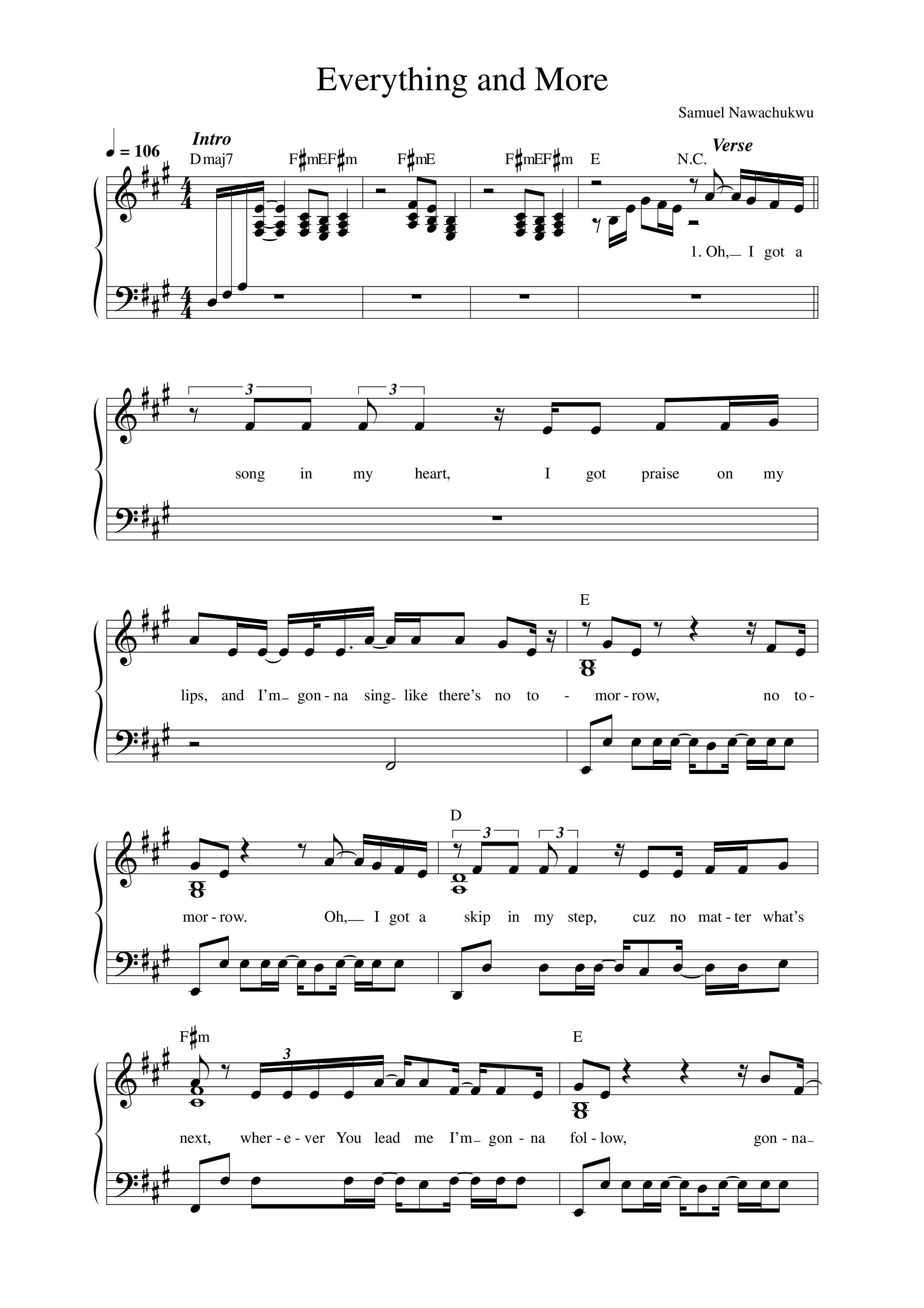 Everything And More Sheet Music PDF (CalledOut Music) - PraiseCharts