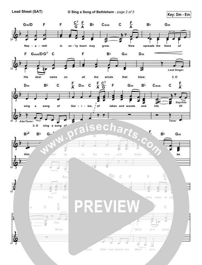 O Sing A Song Of Bethlehem Sheet Music PDF () - PraiseCharts