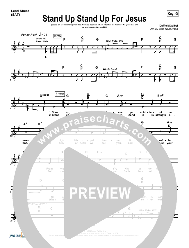 Stand Up Stand Up For Jesus Sheet Music PDF (Promise Keepers ...