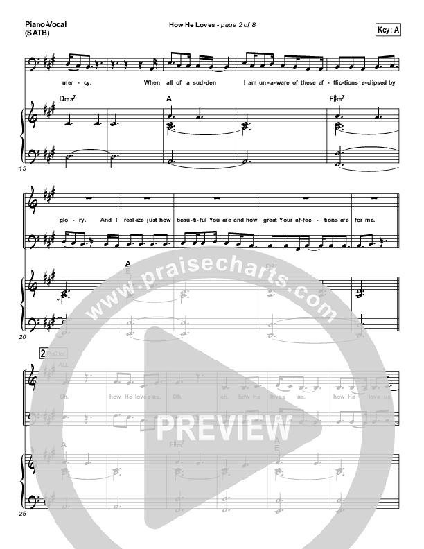 How He Loves Sheet Music PDF (David Crowder) - PraiseCharts